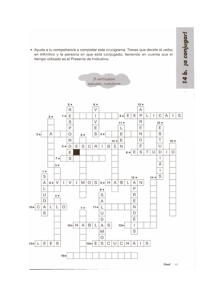 4b.VERBOS - CRUCIGRAMA B | PDF