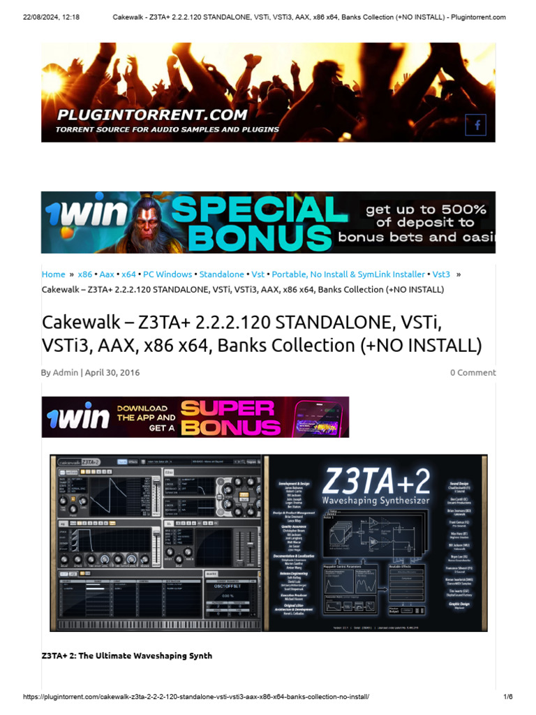 Cakewalk - Z3TA+ 2.2.2.120 STANDALONE, VSTi, VSTi3, AAX, x86 x64, Banks ...