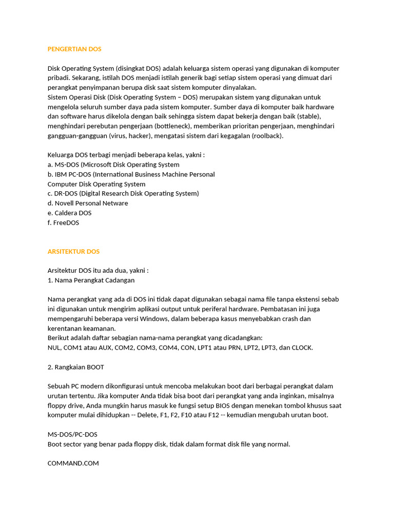 Pengertian Dos | PDF