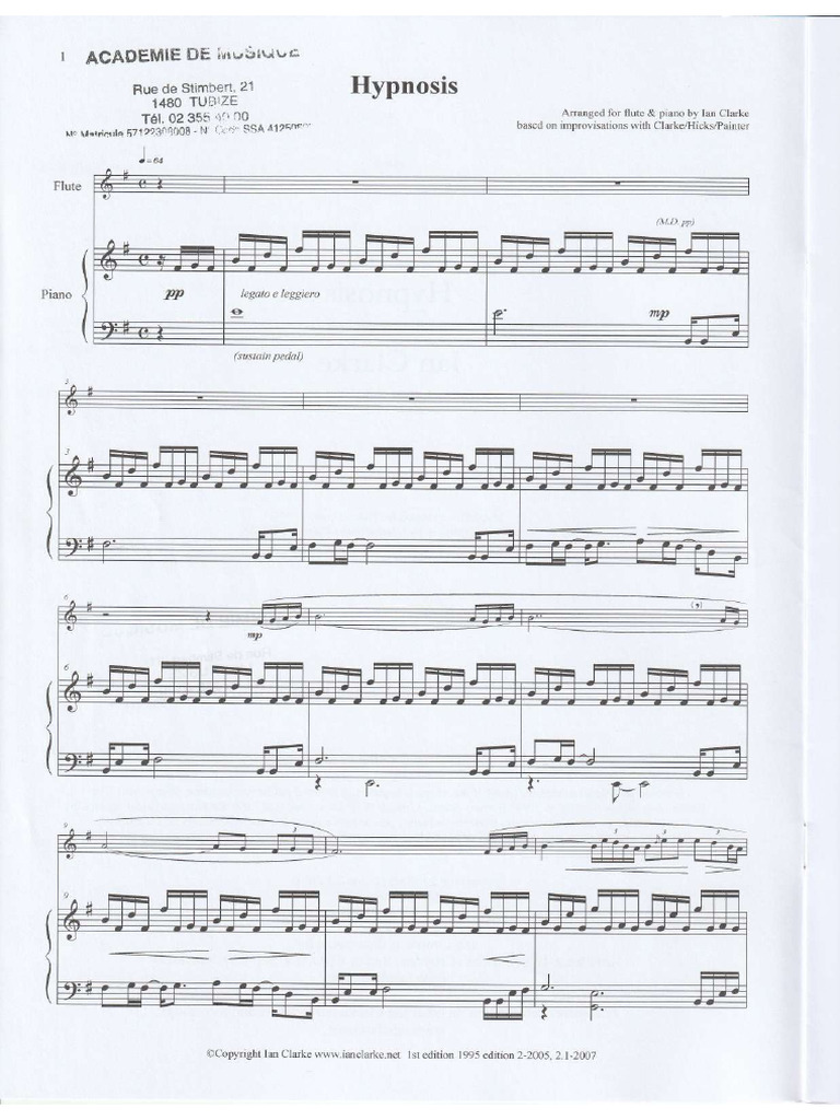 Clarke Hypnosis Piano | PDF