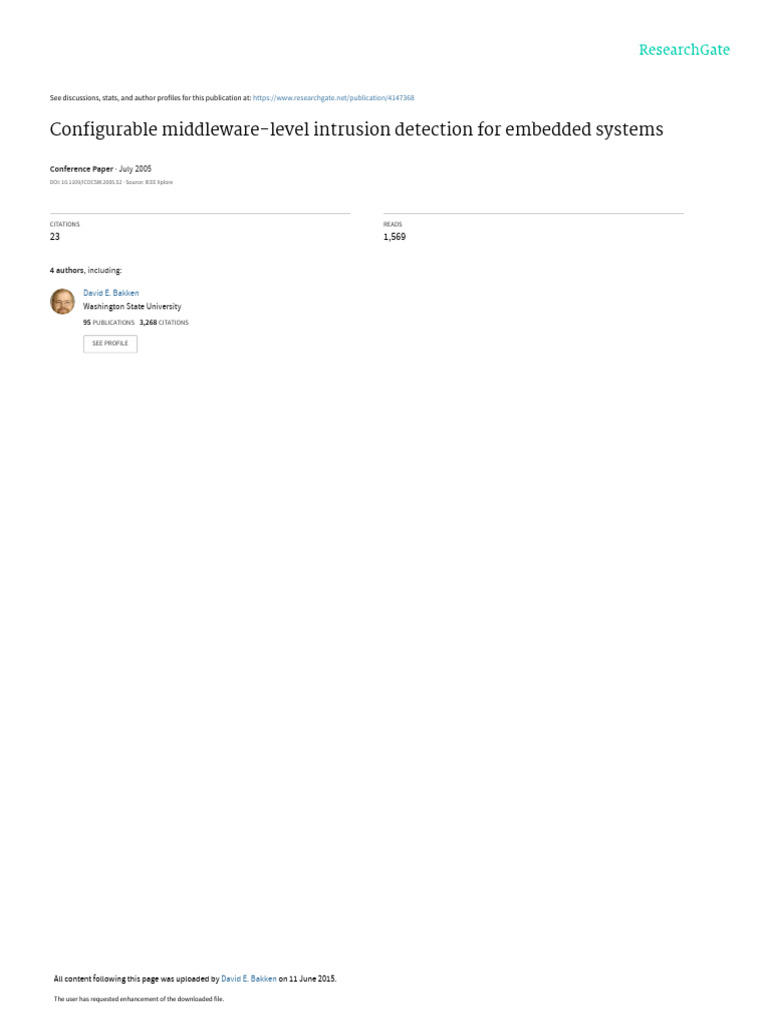 Configurable Middleware-level Intrusion Detection | PDF Configurable Middleware-level Intrusion Detection | PDF