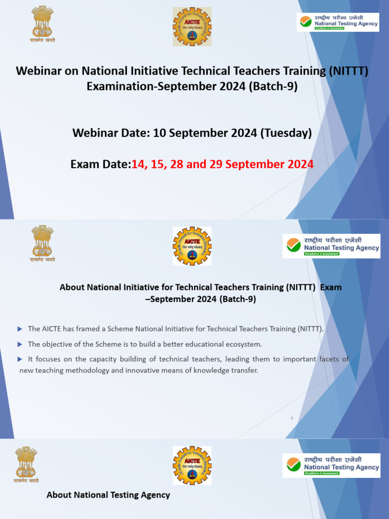 General - Presentation - On - NITTT - September 2024 - Exam - 10.09.2024 | PDF