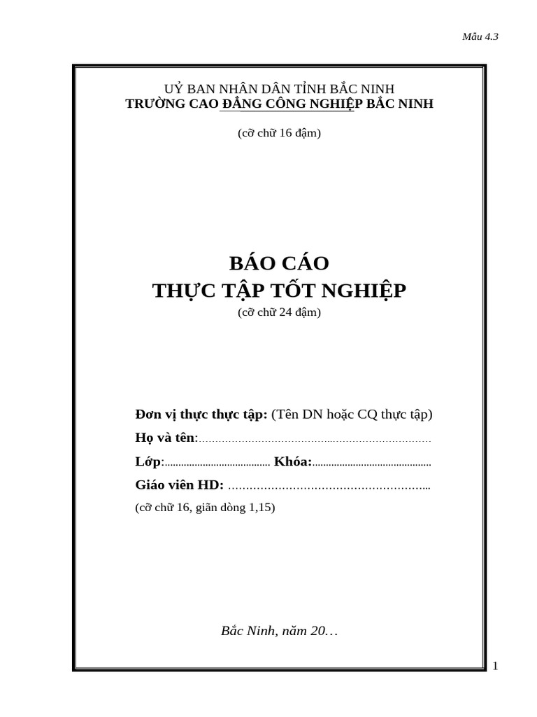 4.3. Mau Bao Cao Thuc Tap | PDF