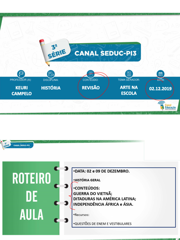 Microsoft PowerPoint - 3Â SÃ RIE - HISTÃ RIA - REVISÃ O 4 AVAL. 02 E 09 ...