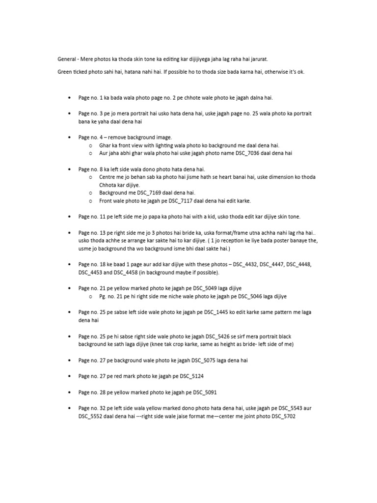 Instruction For Editing | PDF