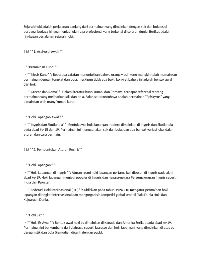 Sejarah Hoki | PDF