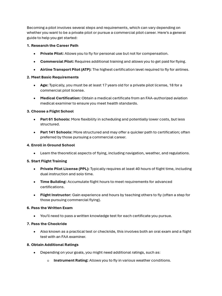 How To Become A Pilot | PDF | Professional Titles And Certifications ...