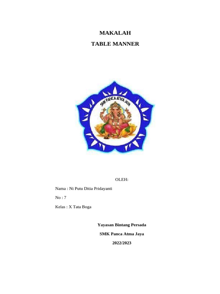 table manner | PDF