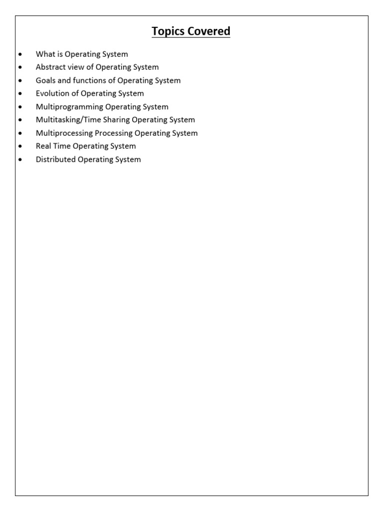 Overview of Operating Systems Concepts | PDF | Process (Computing ...