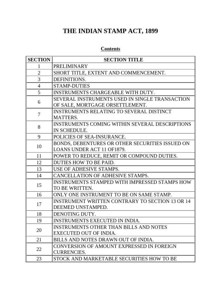 Indian Stamp Act | PDF