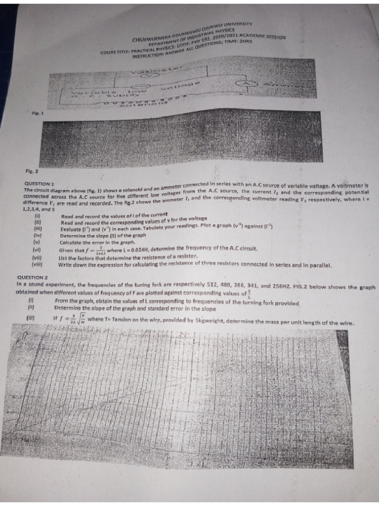 Physics Practical Past Question | PDF