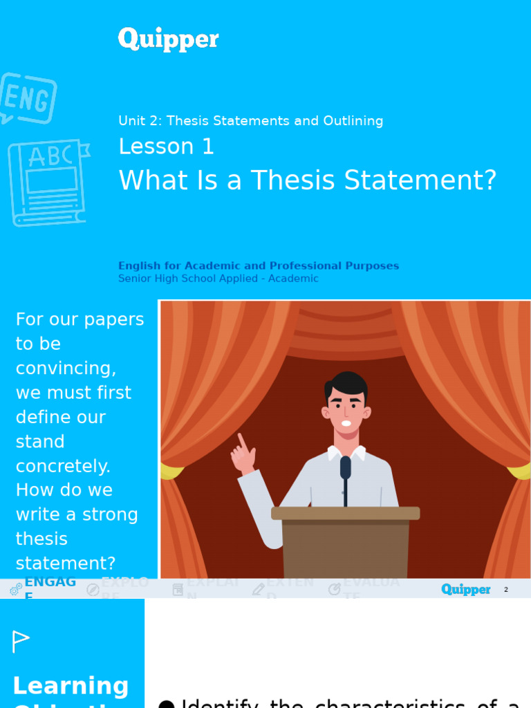 What Is A Thesis Statement?: Lesson 1 | PDF | Thesis | Career & Growth