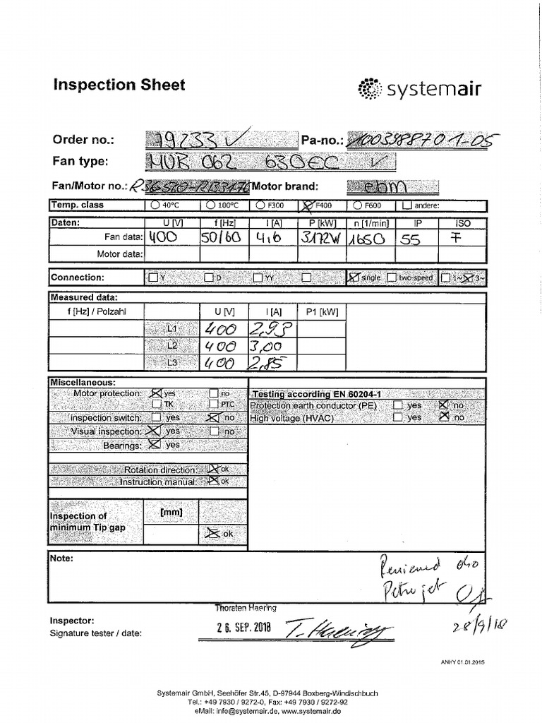 Final Inspection Multibox-Systemair | PDF
