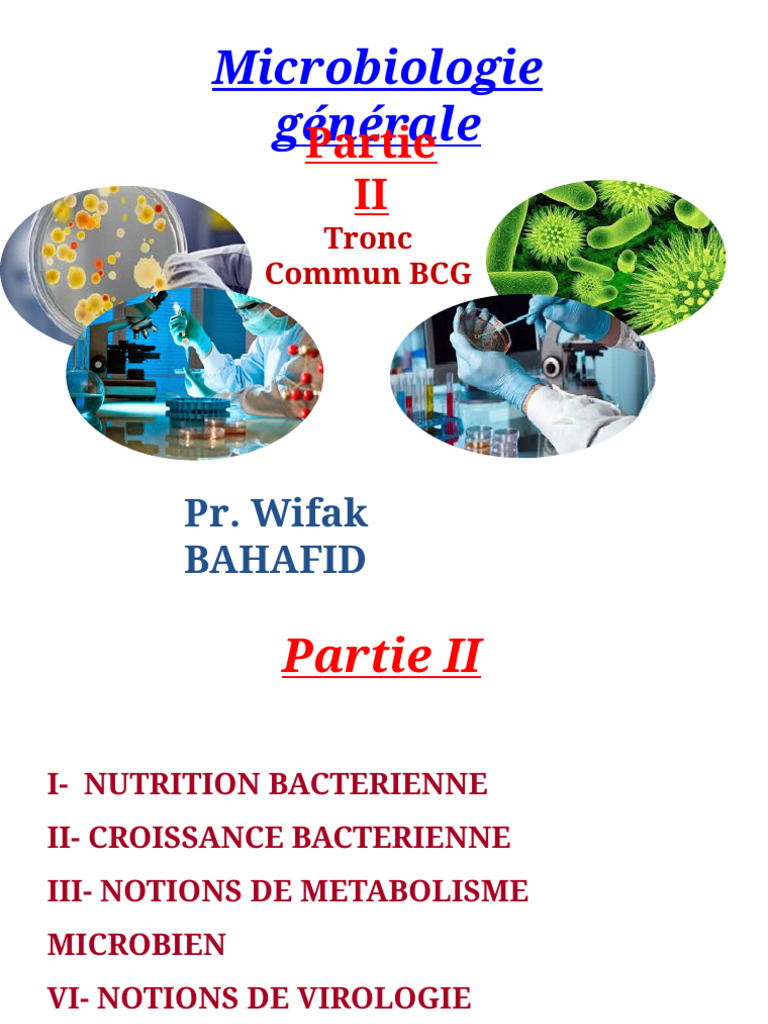 Cours Microbiologie Générale S4 (Pr. BAHAFID) - 1 | PDF