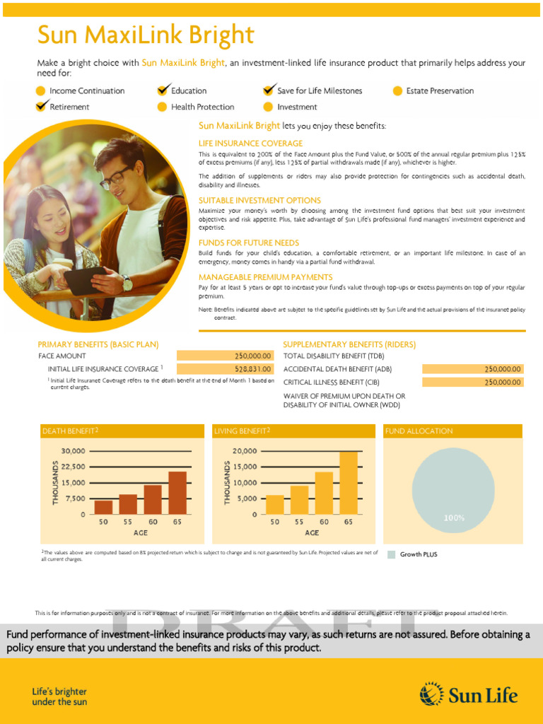 Sun MaxiLink Bright Educational Plan | PDF | Life Insurance | Insurance