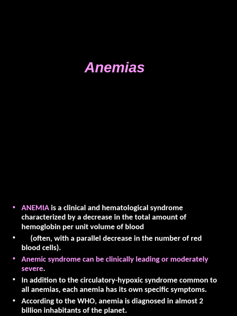 Anemias Lecture | PDF