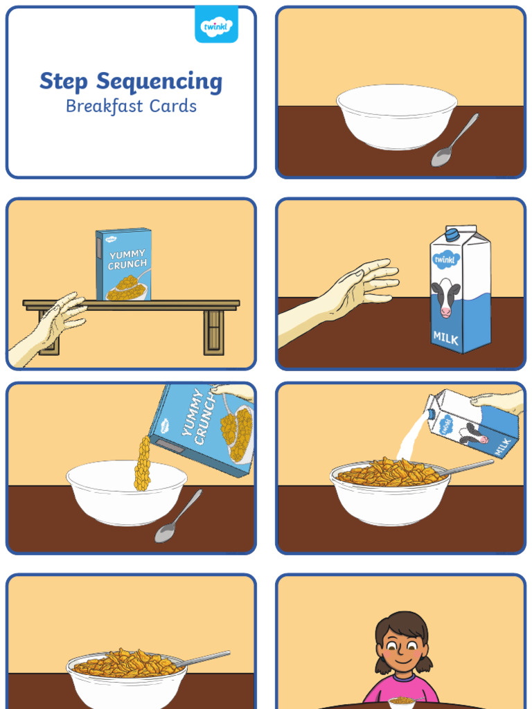 T S 1640 7 Step Sequencing Cards Eating Breakfast - Ver - 2 | PDF