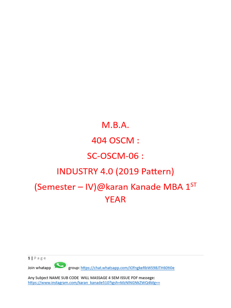 404 OSCM I 4.0 Karan Kanade | PDF