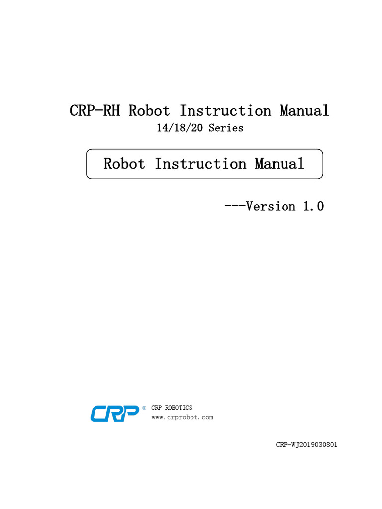 CRP-RH Robot Instruction Manual EN - V1) | PDF