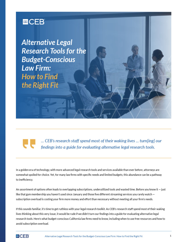Alternative Legal Research Tools | PDF
