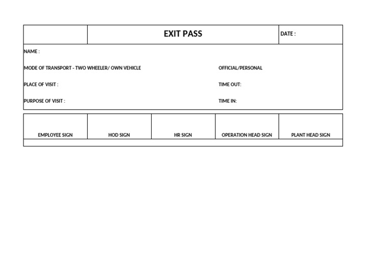 EXIT PASS | PDF
