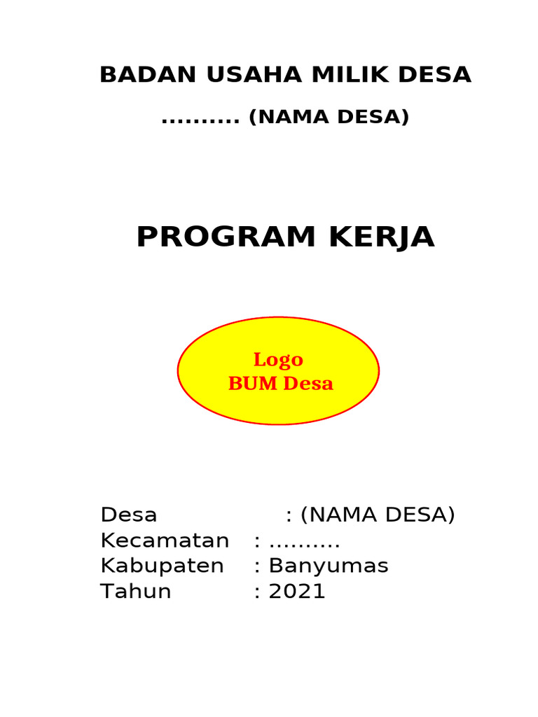 N Contoh Draft Program Kerja BUMDesa | PDF