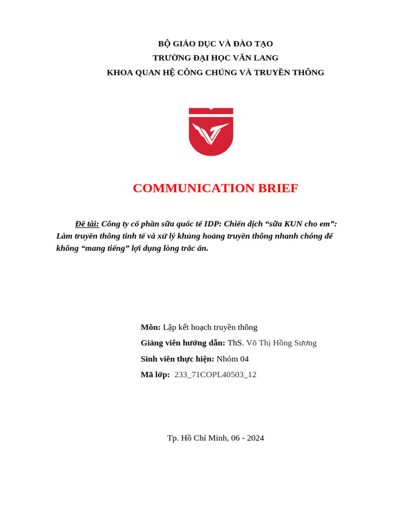 COMMUNICATION-BRIEF Nhóm-4 03 | PDF