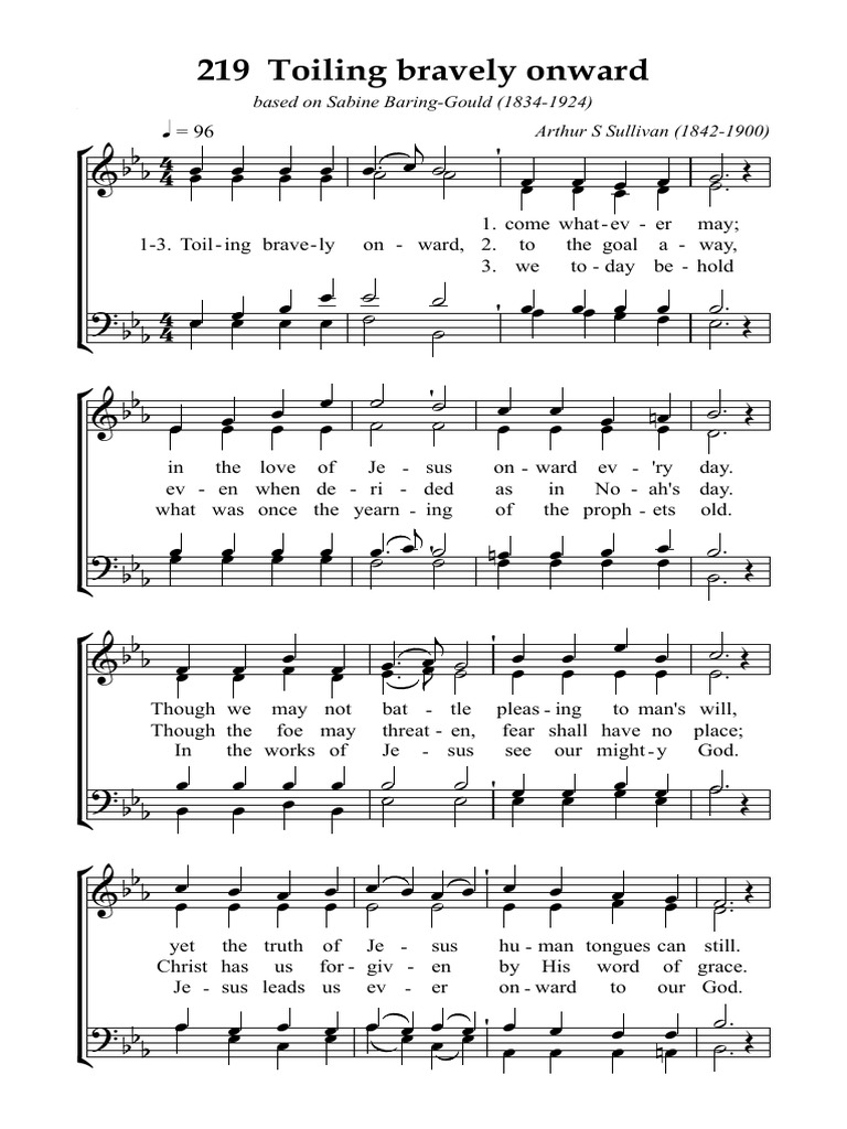 219 Toiling Bravely Onward | PDF