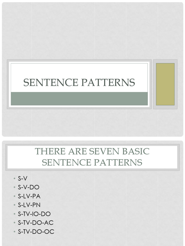 Sentence Patterns | PDF