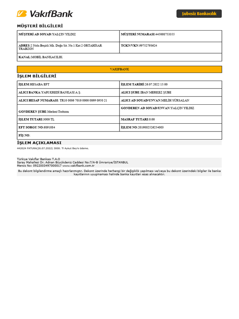 Dekont 2019002526254003 6171 | PDF