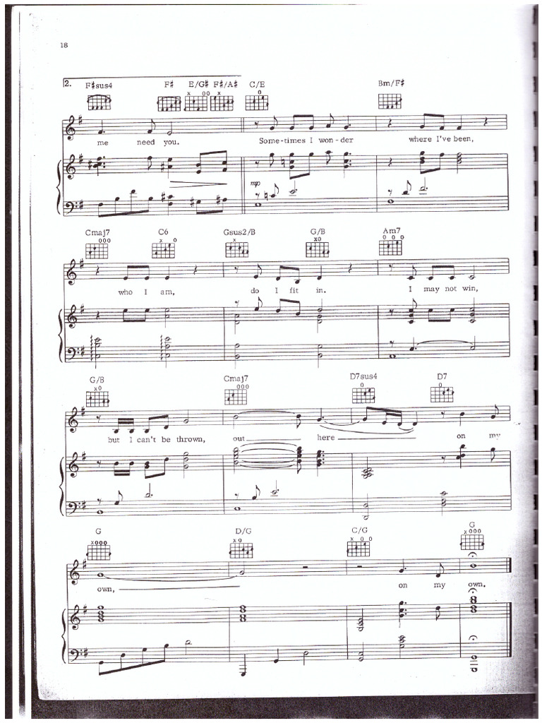 OUT HERE ON MY OWN Noty 3 | PDF