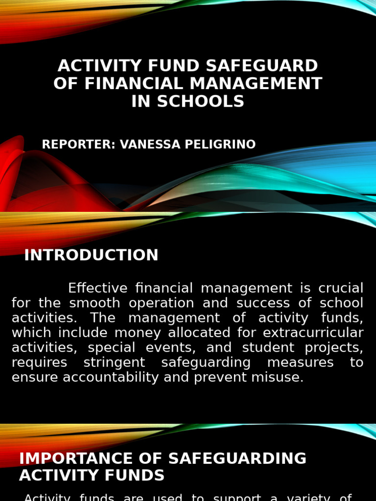 Activity Fund Safeguard of Financial Management in Schools | PDF