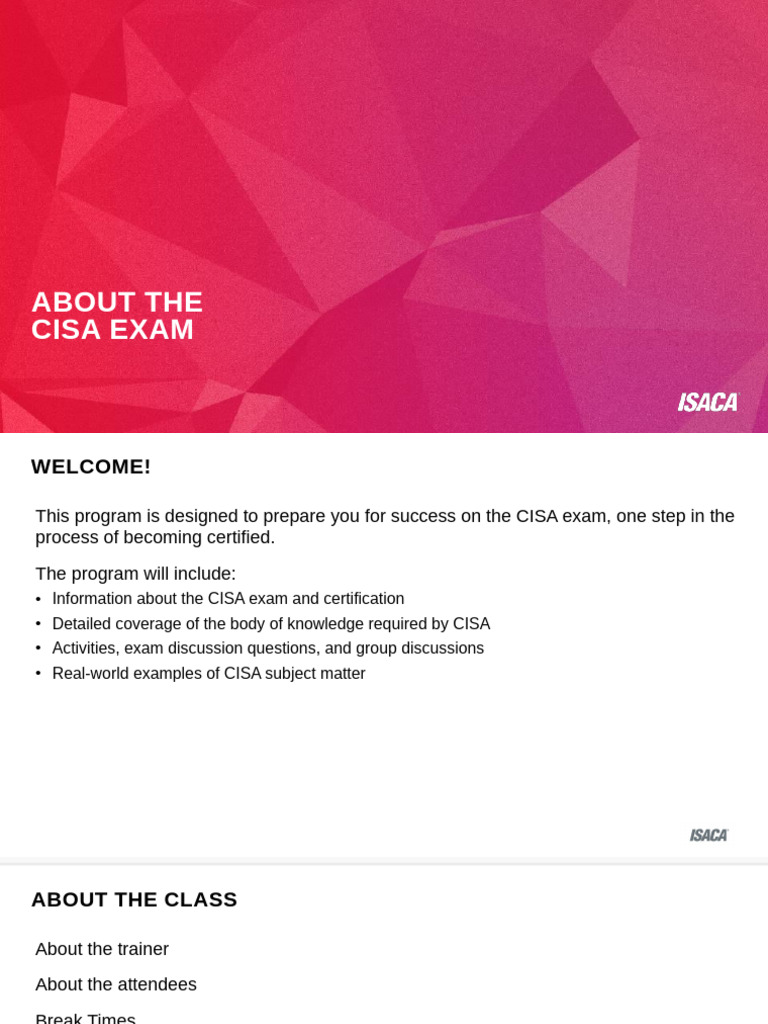 CISA Exam Prep Domain 1-2019 | PDF