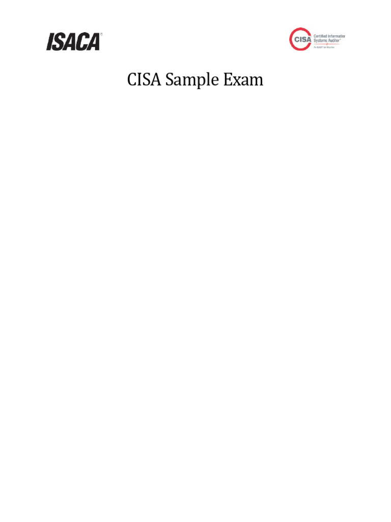 CISA 27e Sample Exam | PDF