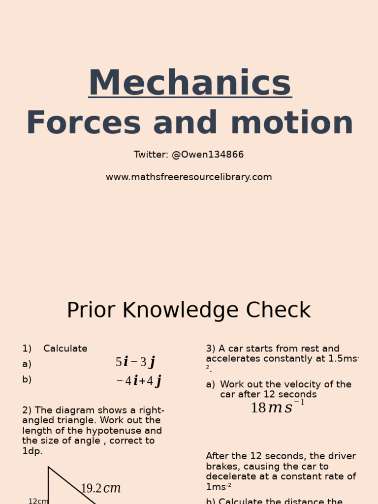10) M Forces and Motion | PDF