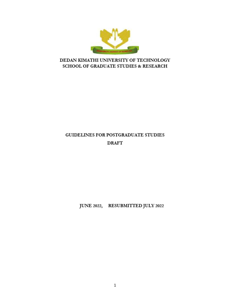 Guidelines For Postgraduate Studies - Senate Version 19 07 2022 Shared ...