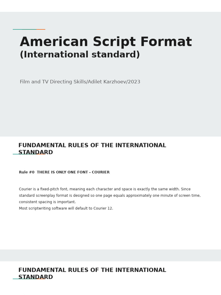 International Script Format | PDF