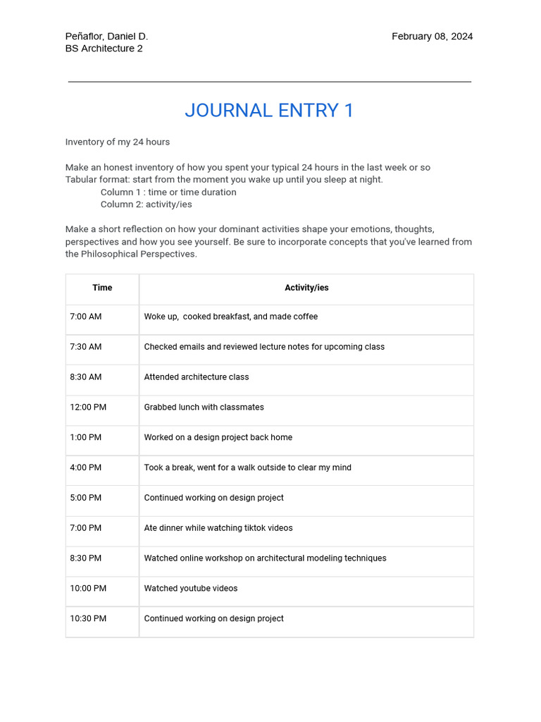 Journal Entry | PDF