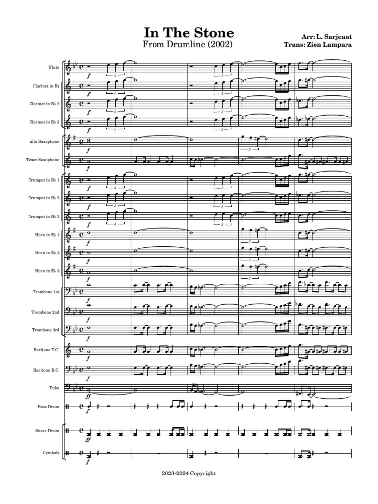 In The Stone-Score - and - Parts | PDF