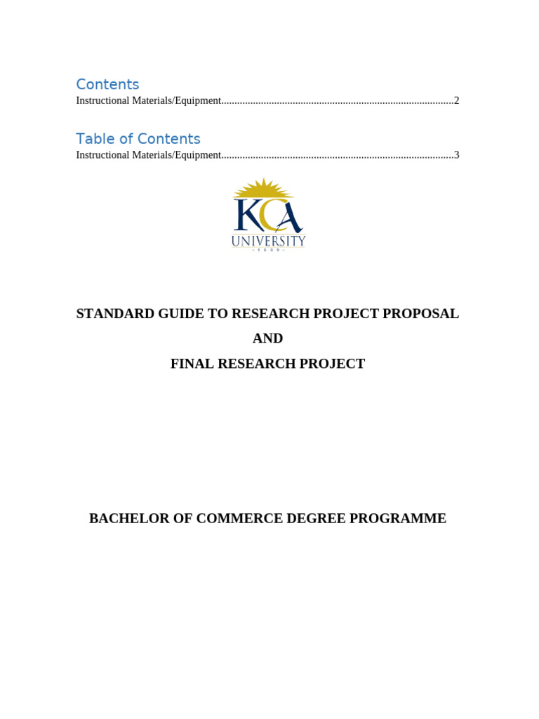 KCAU STD Project Format With Proposal | PDF