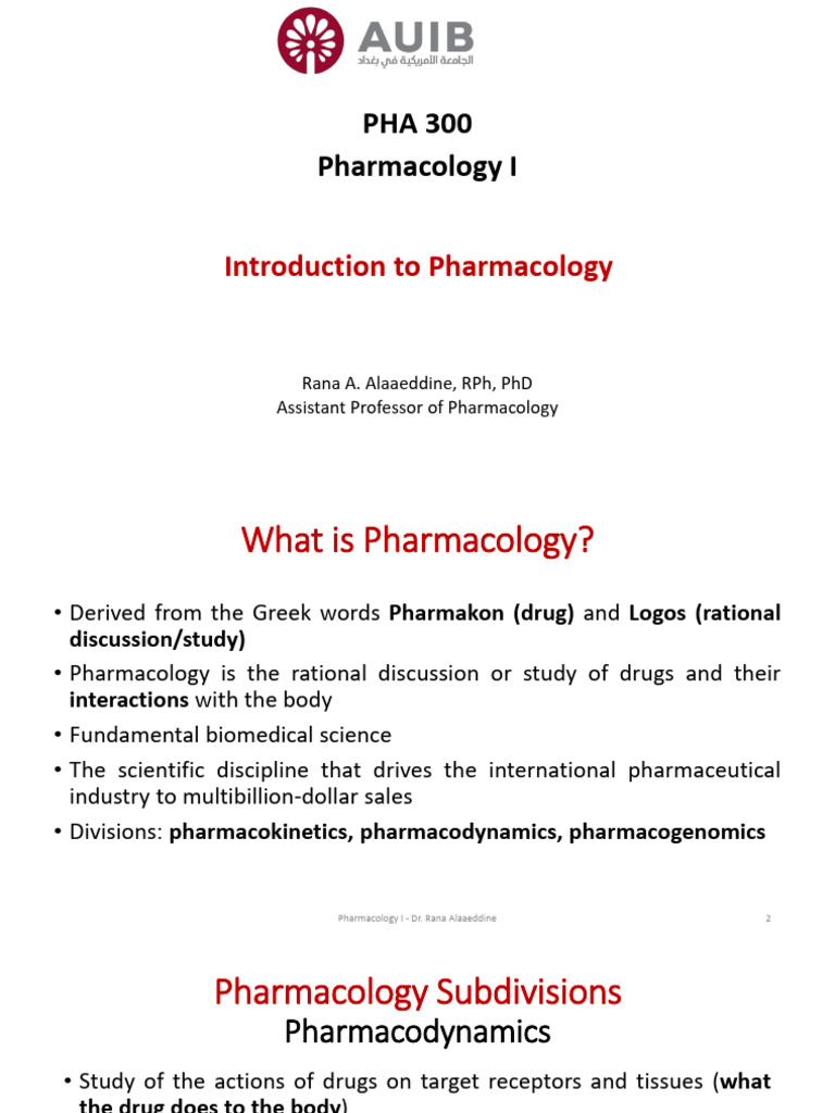 Introduction To Pharmacology Pdf