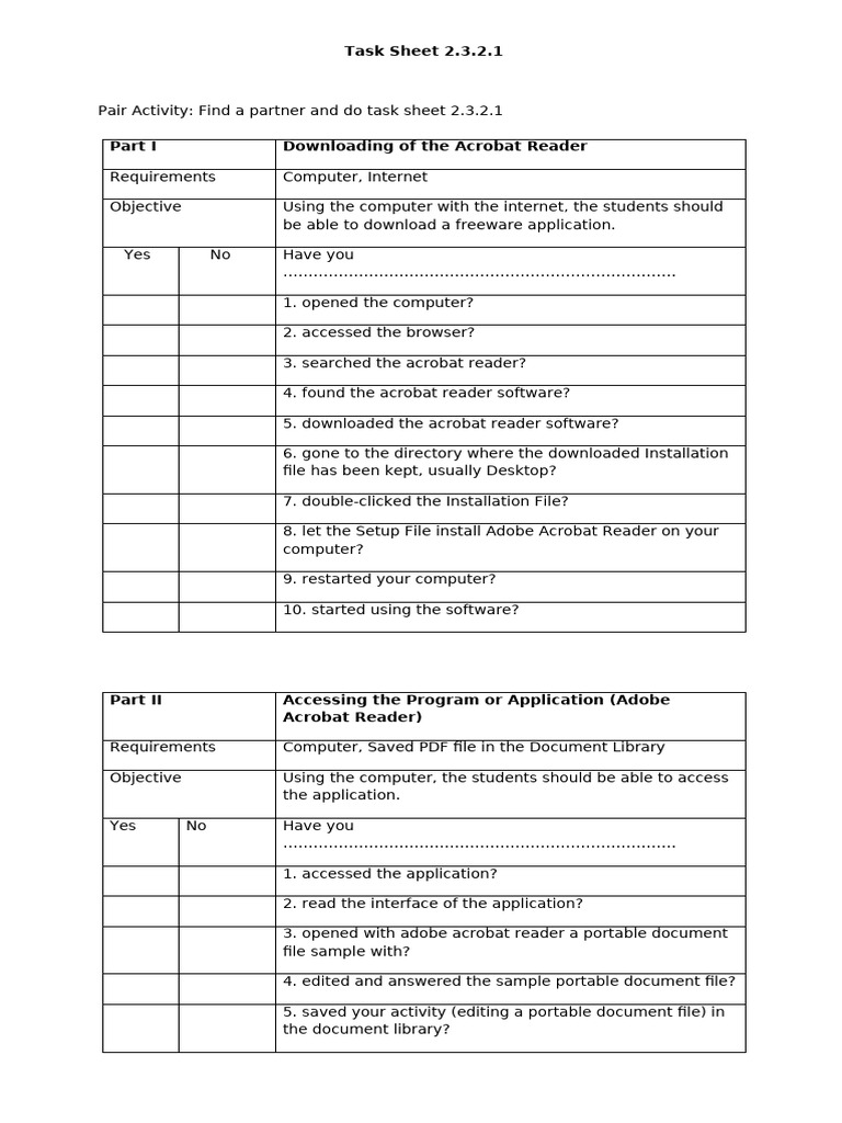 Task Sheet 2.3.2.1 | PDF