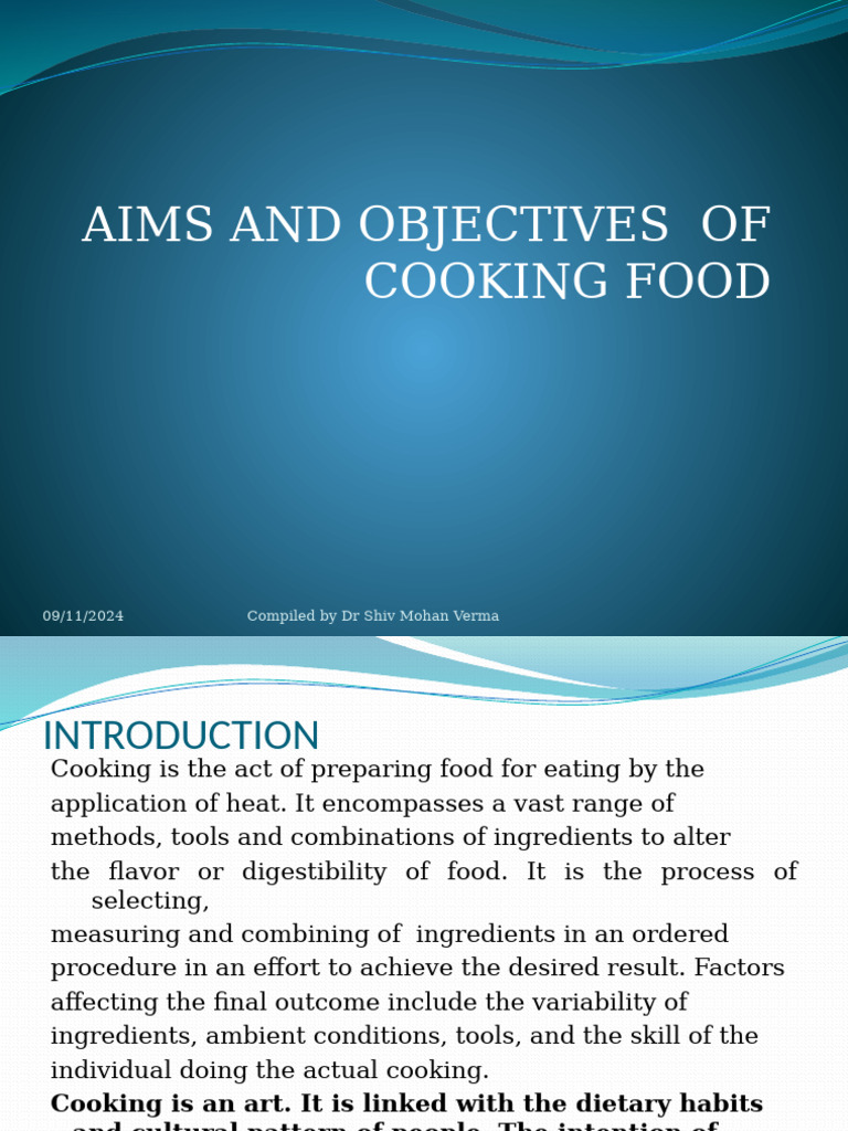 Introduction of Cooking | PDF | Cooking | Wellness