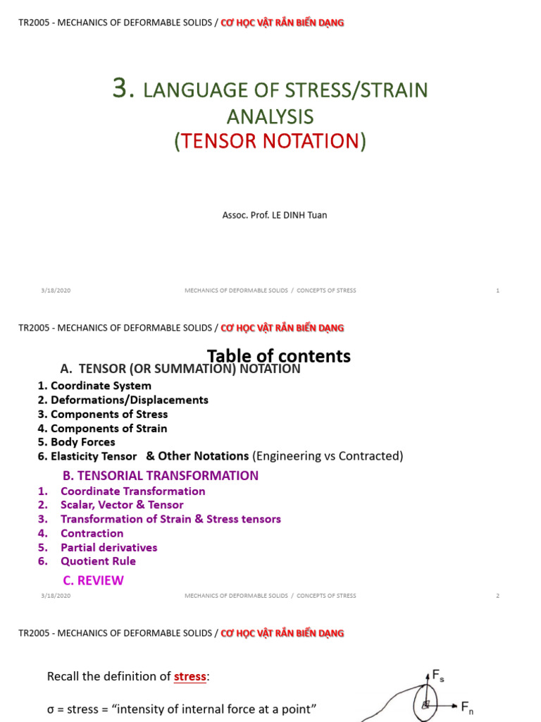 3 Tensor in Stress Strain Analysis | PDF