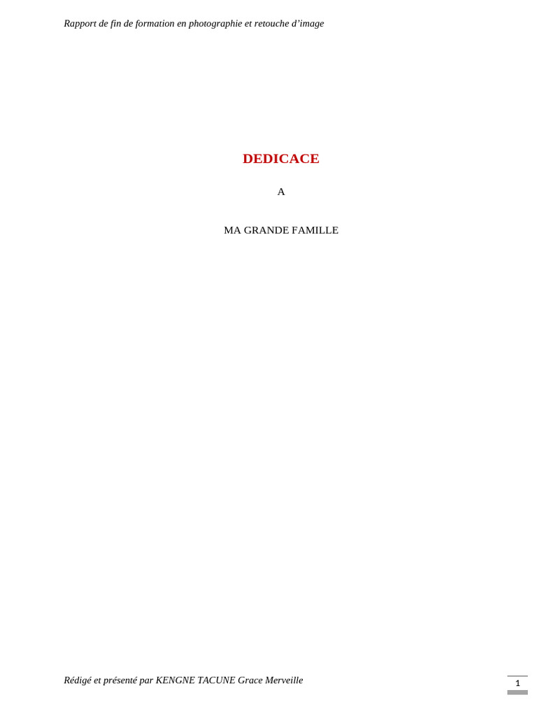 Rapport Photographie GRACE | PDF | Appareil photo | Objectif photographique