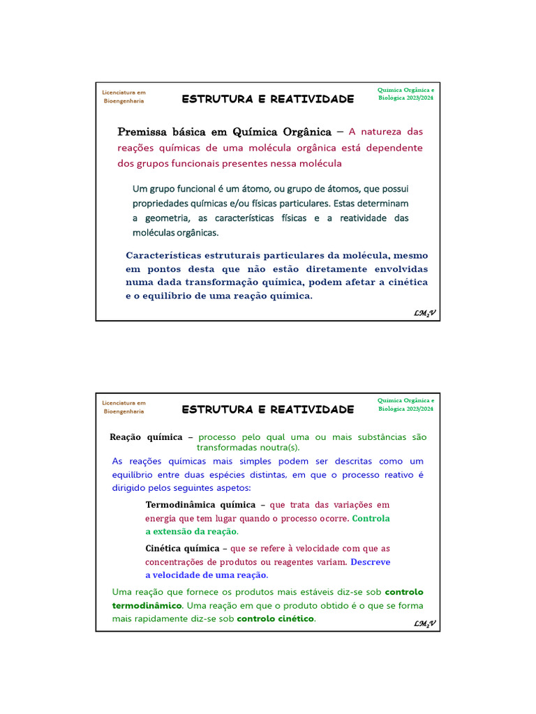 Estrutura - Reatividade MIB 23-24 | PDF