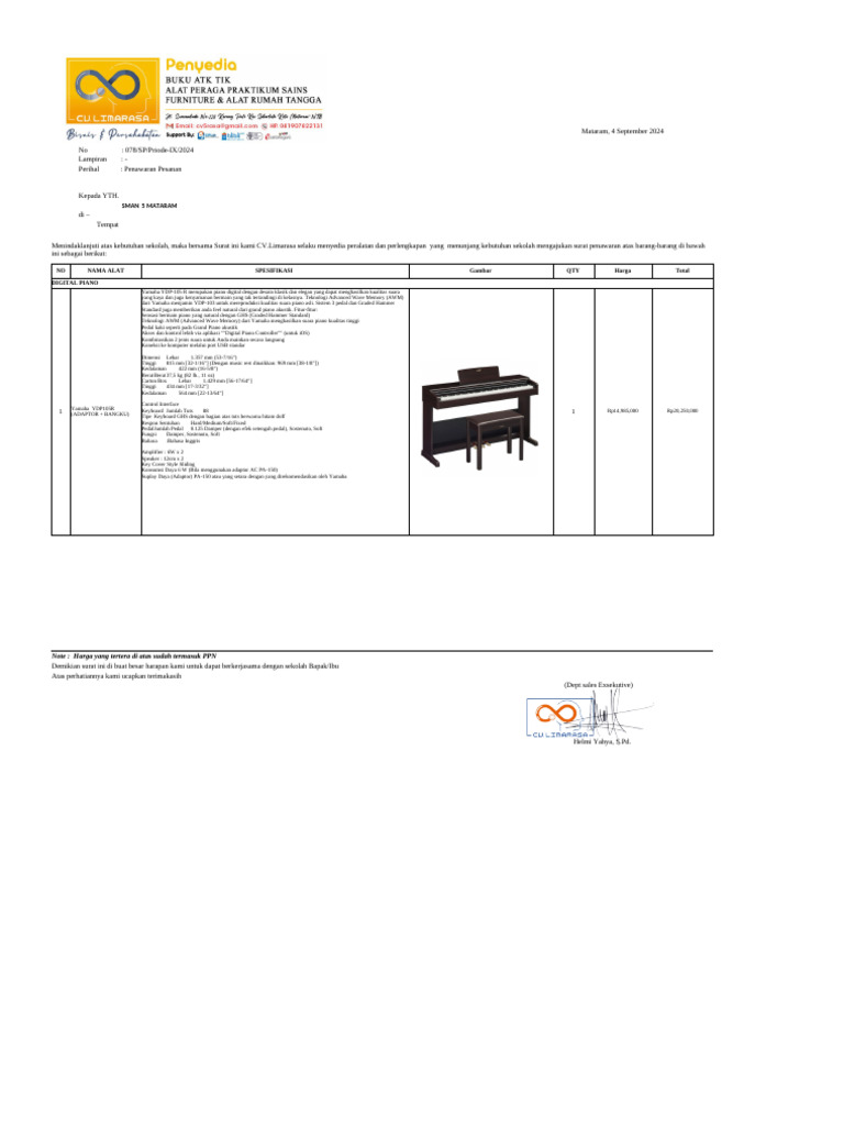 SP 015 Sman 5 Mataram Piano | PDF