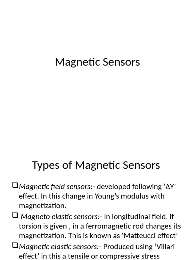 Magnetic Sensors Basics | PDF