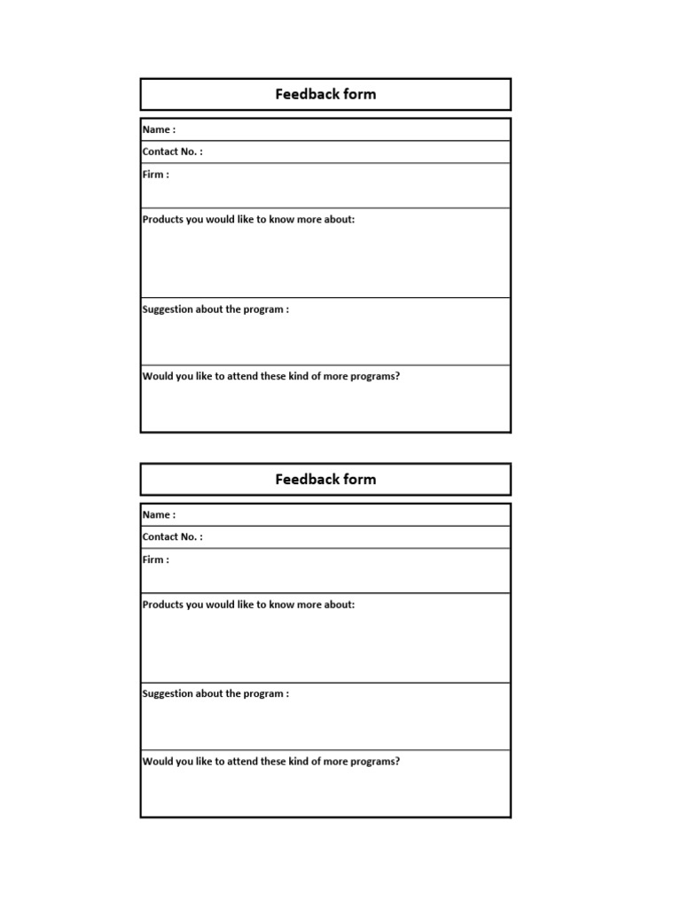 Feedback Form | PDF