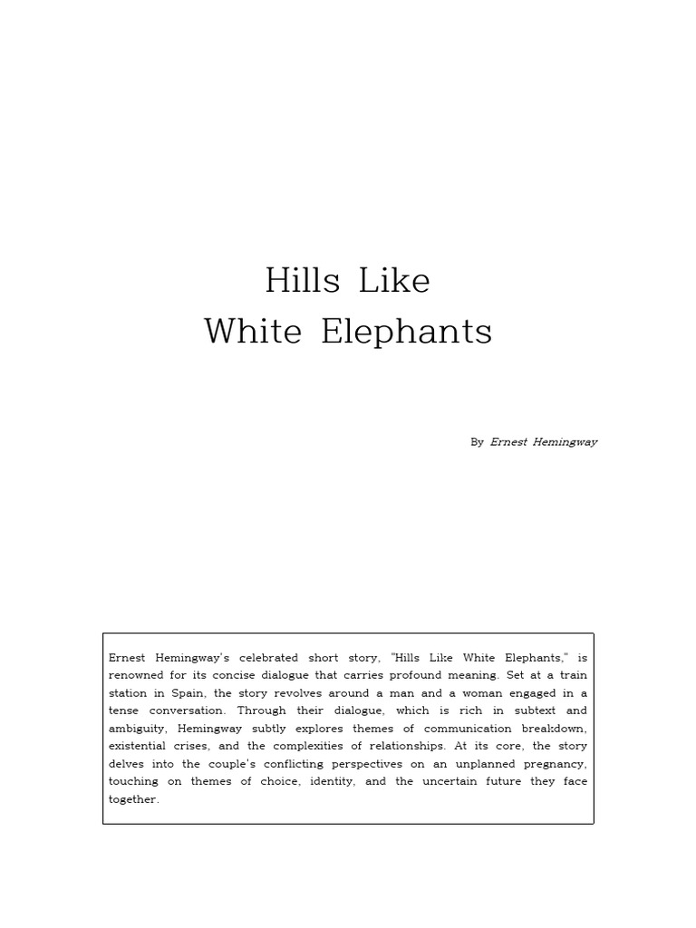 (Reading) Hills Like White Elephant | PDF